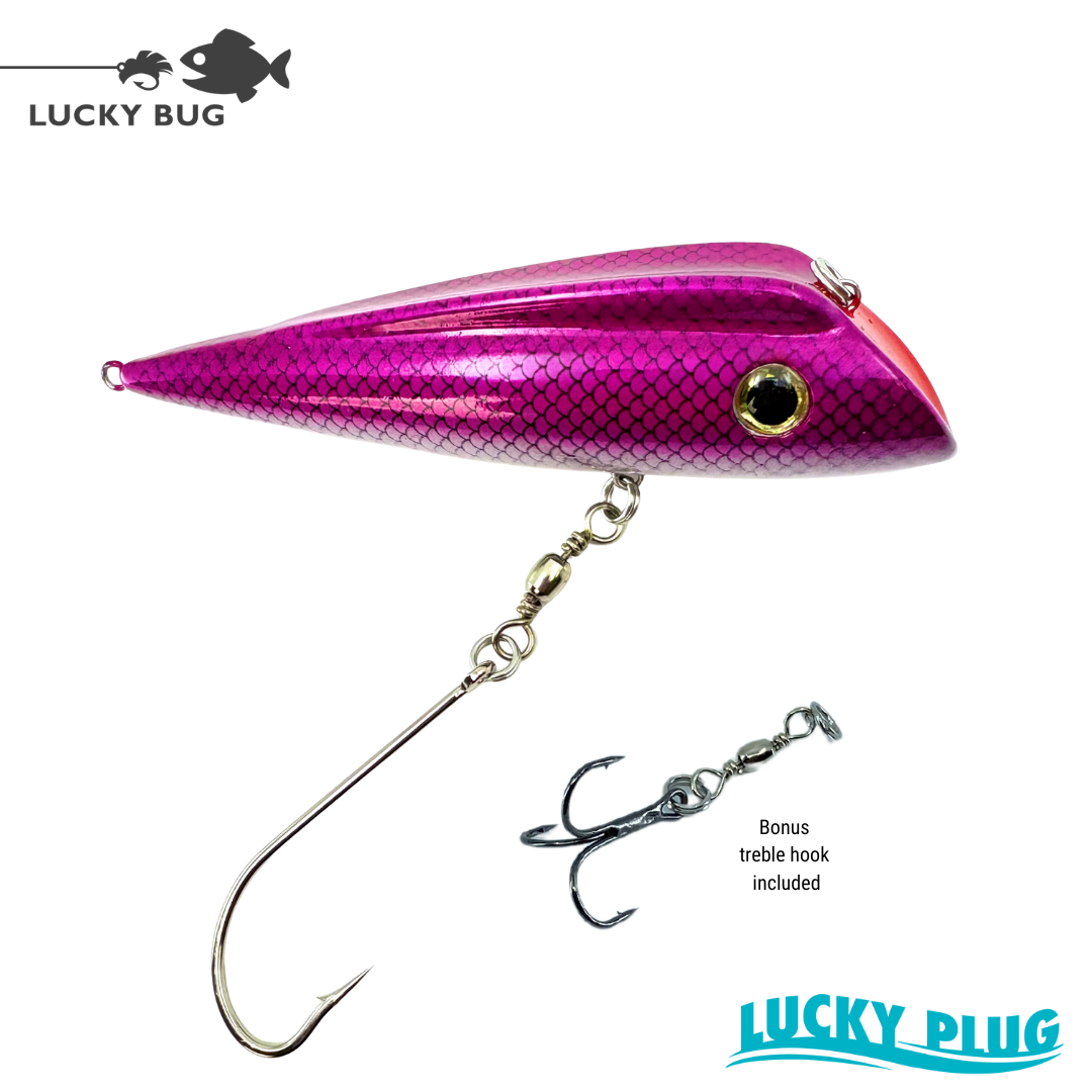 Lucky Plug - Pink Hatch Back – Lucky Bug Lures